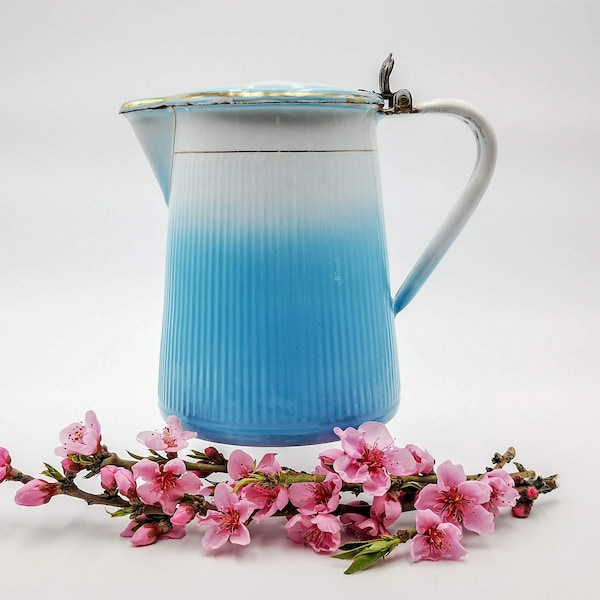 Antique Light Blue Pitcher - Etsy