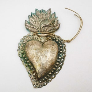 Antique Italian Exvoto Sacred Heart, Set of 2 Antique Milagros, Italian Religious Exvotos ...