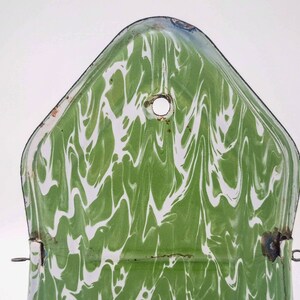 Antique French Enameled SALT BOX, Marbled Decor Green & White, Vintage ...