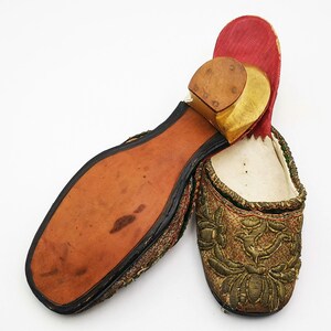 Antique Embroidered Mules, Antique Ottoman Embroidered Mules, Bronze ...