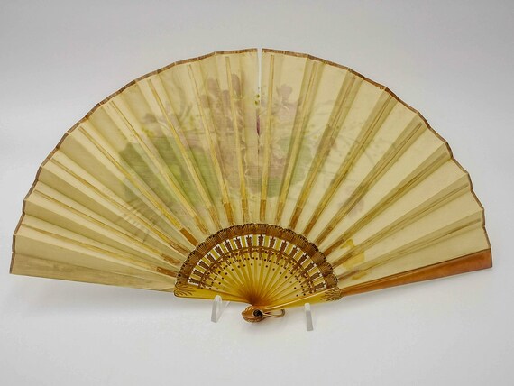 Antique French hand fan with original box, folding fa… - Gem