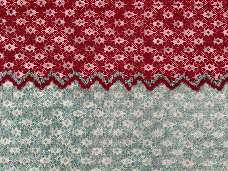 Vintage Sardinian Rug, Handwoven Oristano Textile, 1950s, Aqua Green ...