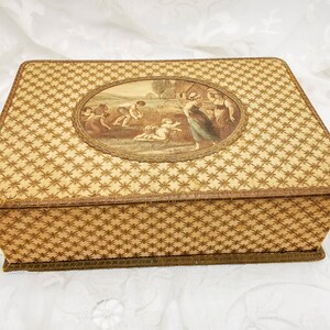 Antique FRENCH FABRIC Box, PARIS Romantic Boudoir Style Textile Box ...
