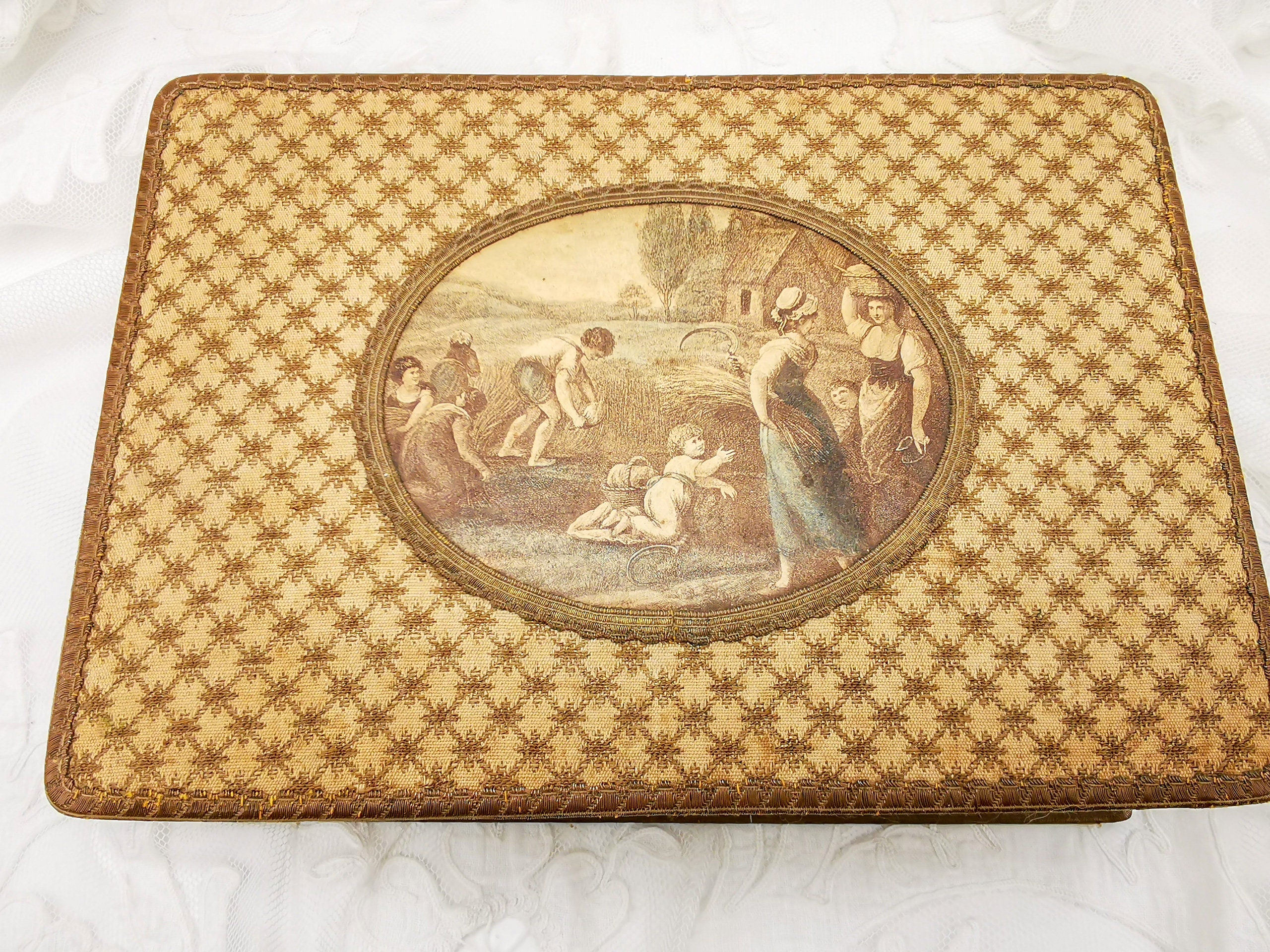 Antique FRENCH FABRIC Box PARIS Romantic Boudoir Style | Etsy