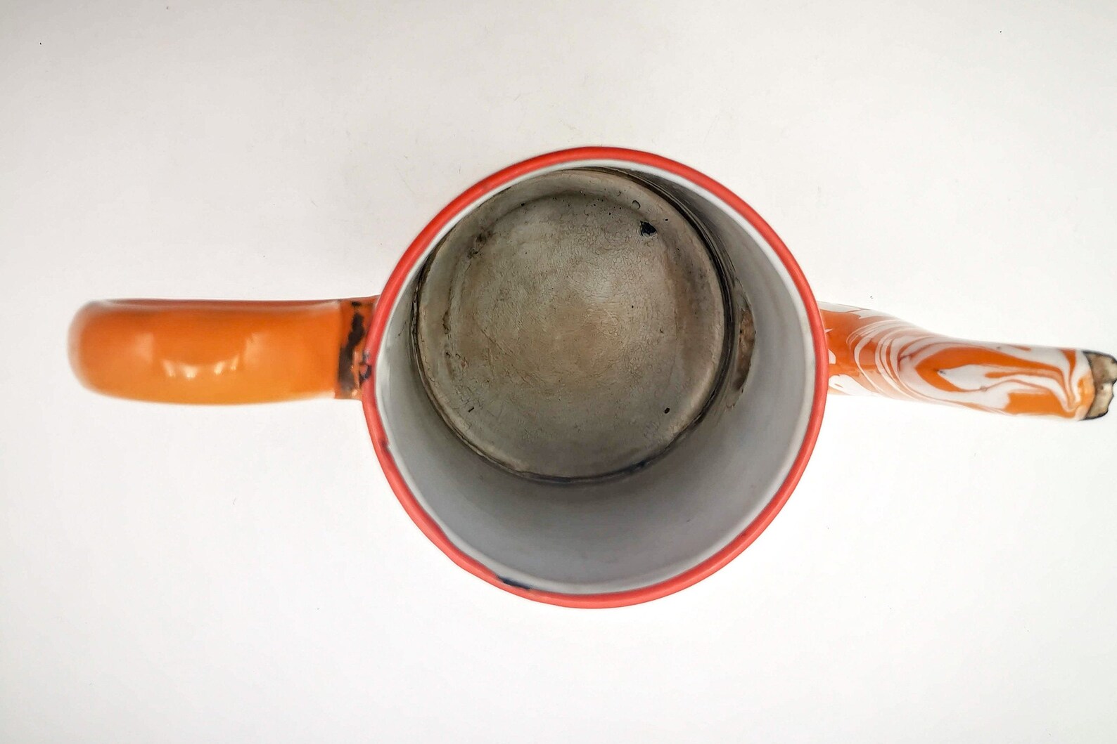 Antique Enamel French Coffee Pot Rare Orange Droopy Checks - Etsy