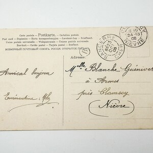 Antique French Postcard With Violets, Lilies of the Valley, Fan With ...