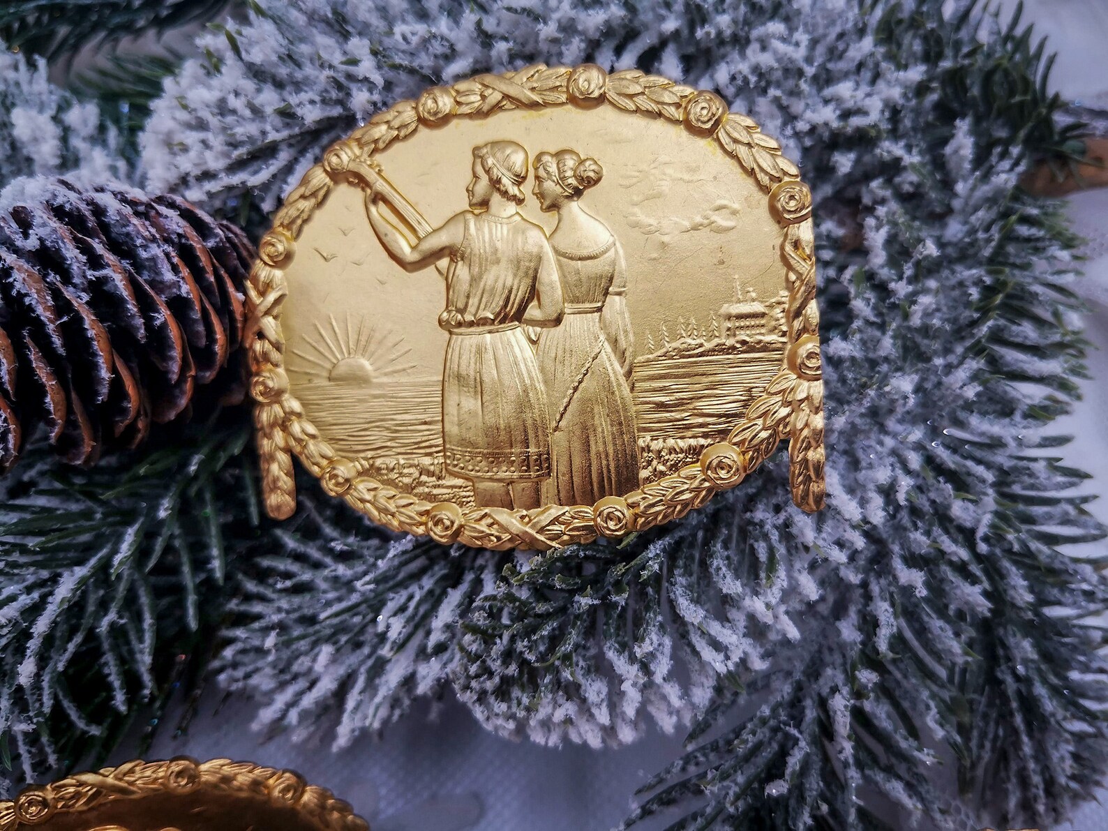 Vintage Metallic Gilded Decorations for Christmas Tree Gilded - Etsy