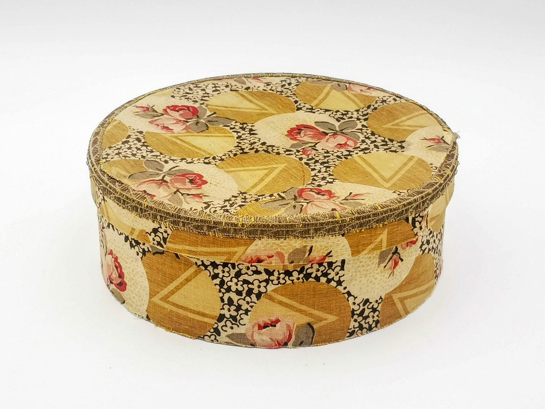 Antique French Fabric Boudoir Box, Vintage French Textile Box Pink ...