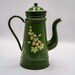 Enamel French COFFEE BIGGIN in Rare Green Color, Hand Painted Yellow ...
