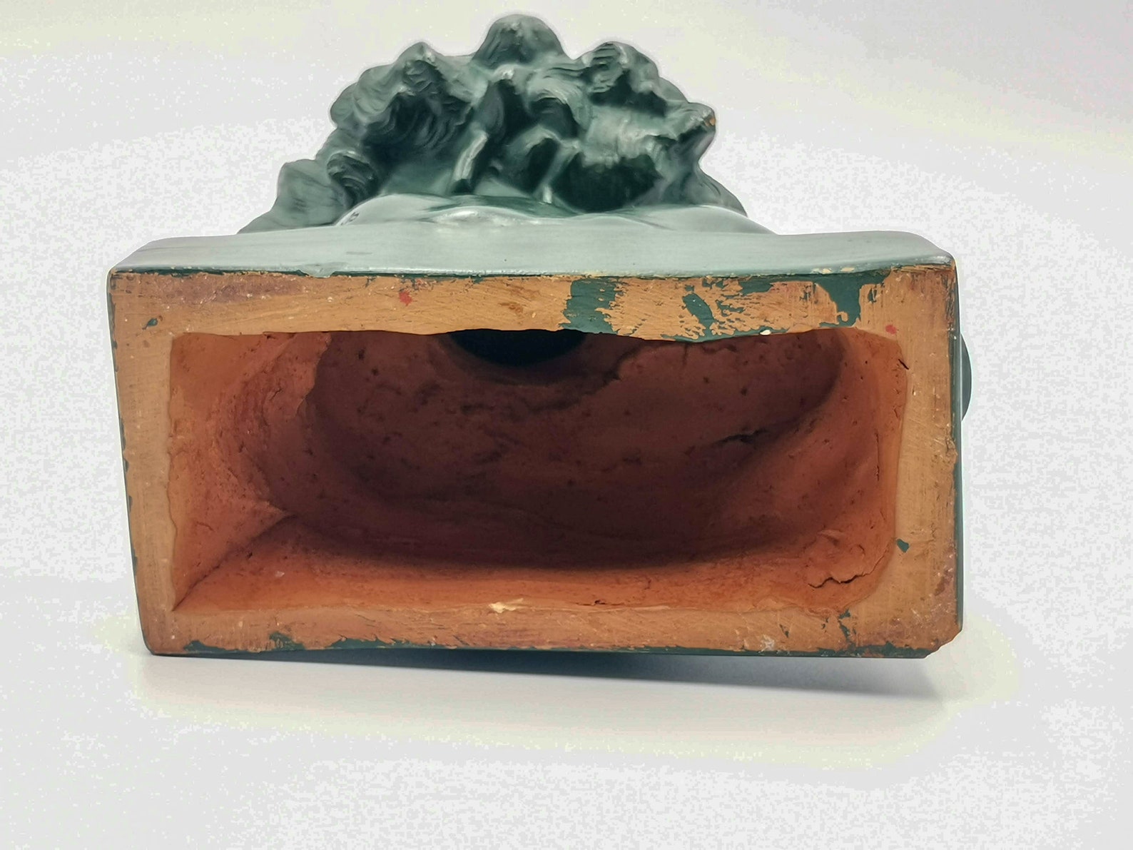 Antique French Terracotta Bust of a Child Green Painted | Etsy