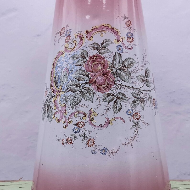 Antique French Pink ENAMELED BODY PITCHER Roses Transfer - Etsy
