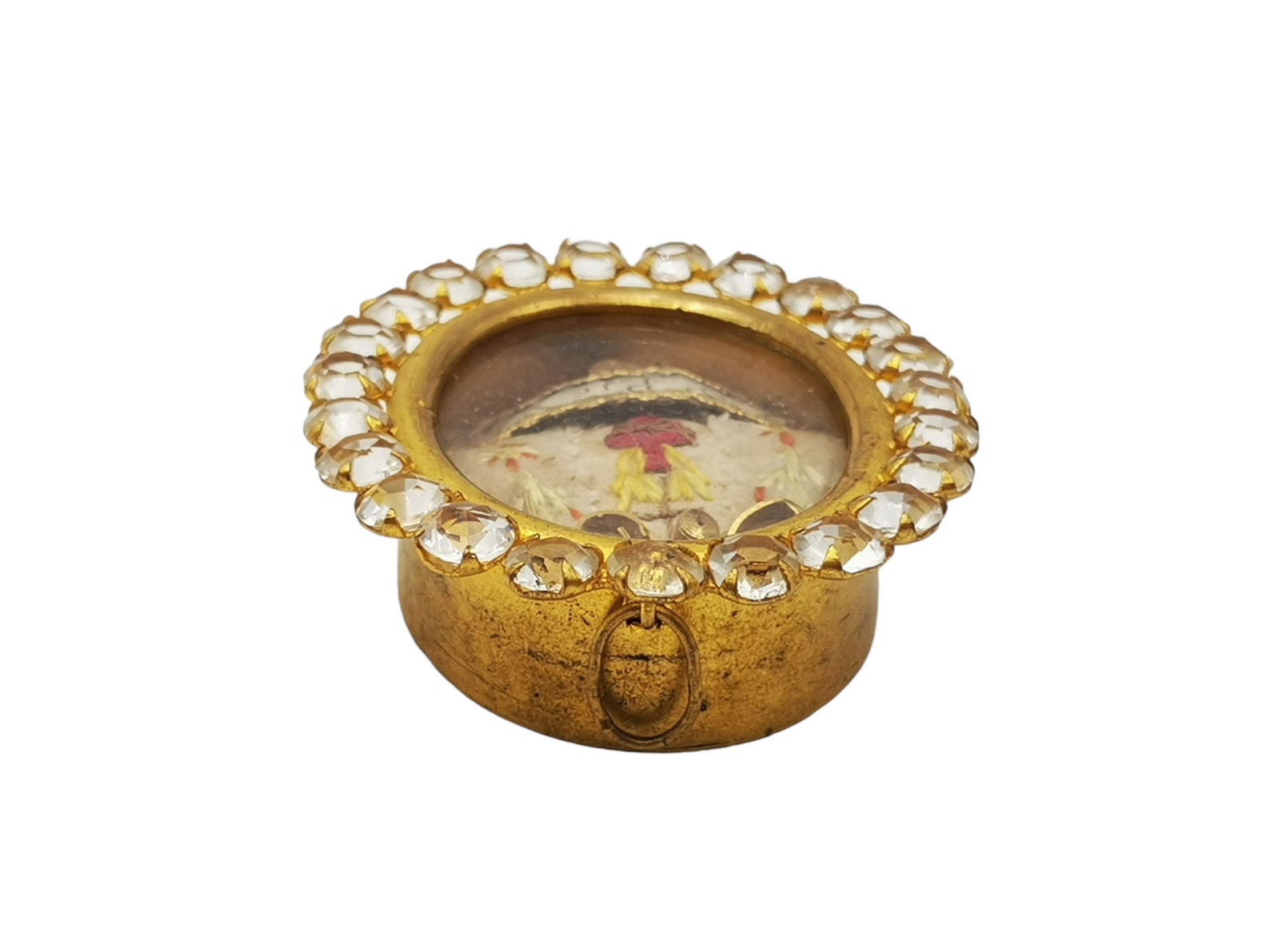 Antique French Reliquary With Paperolles and Embroidered Sacred Heart ...