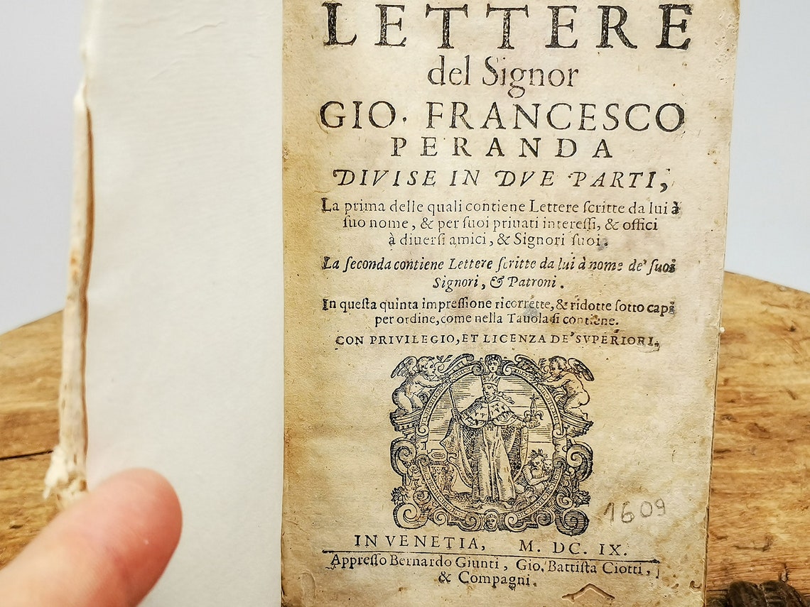 Antique Rare Italian Book Printed in Venice 1609 Hand | Etsy