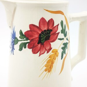 Antique French Ceramic Pitcher, Erthenware Milk Jug With Poppies, Ears ...