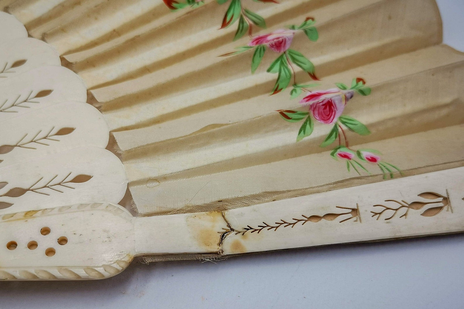 Antique French Hand Fan Folding Fan Fretworked & Engraved | Etsy