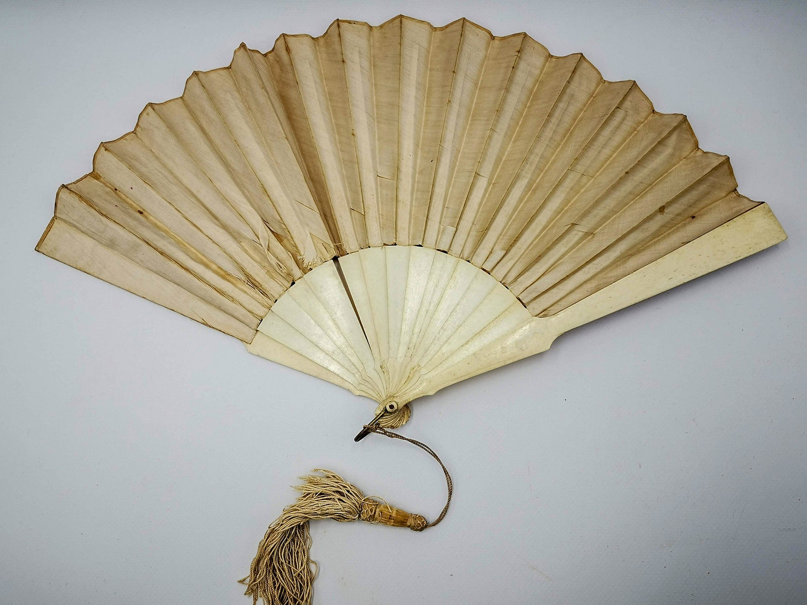 Antique French Hand Fan Folding Fan With Bone Sticks Ivory | Etsy