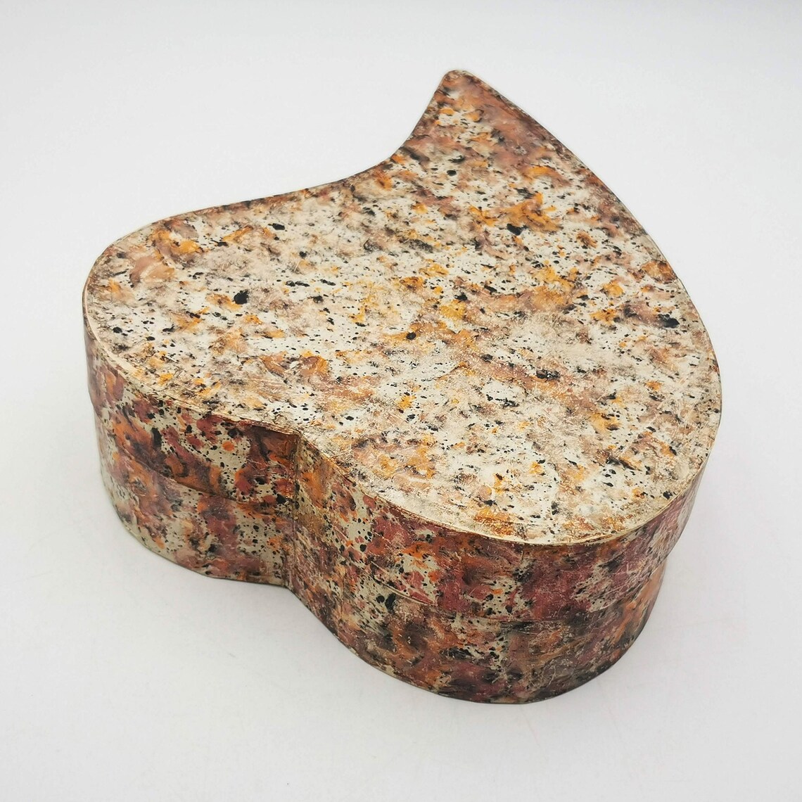 Antique Italian Box Heart Shape Box Covered With Marbled - Etsy