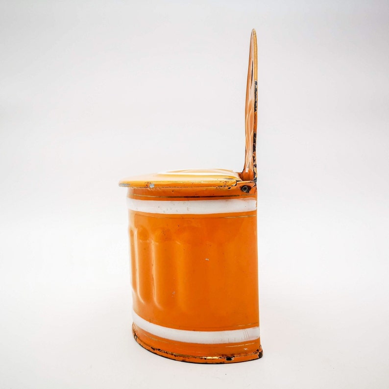Antique French Enamel SALT BOX Orange Enamel Salt Box White - Etsy