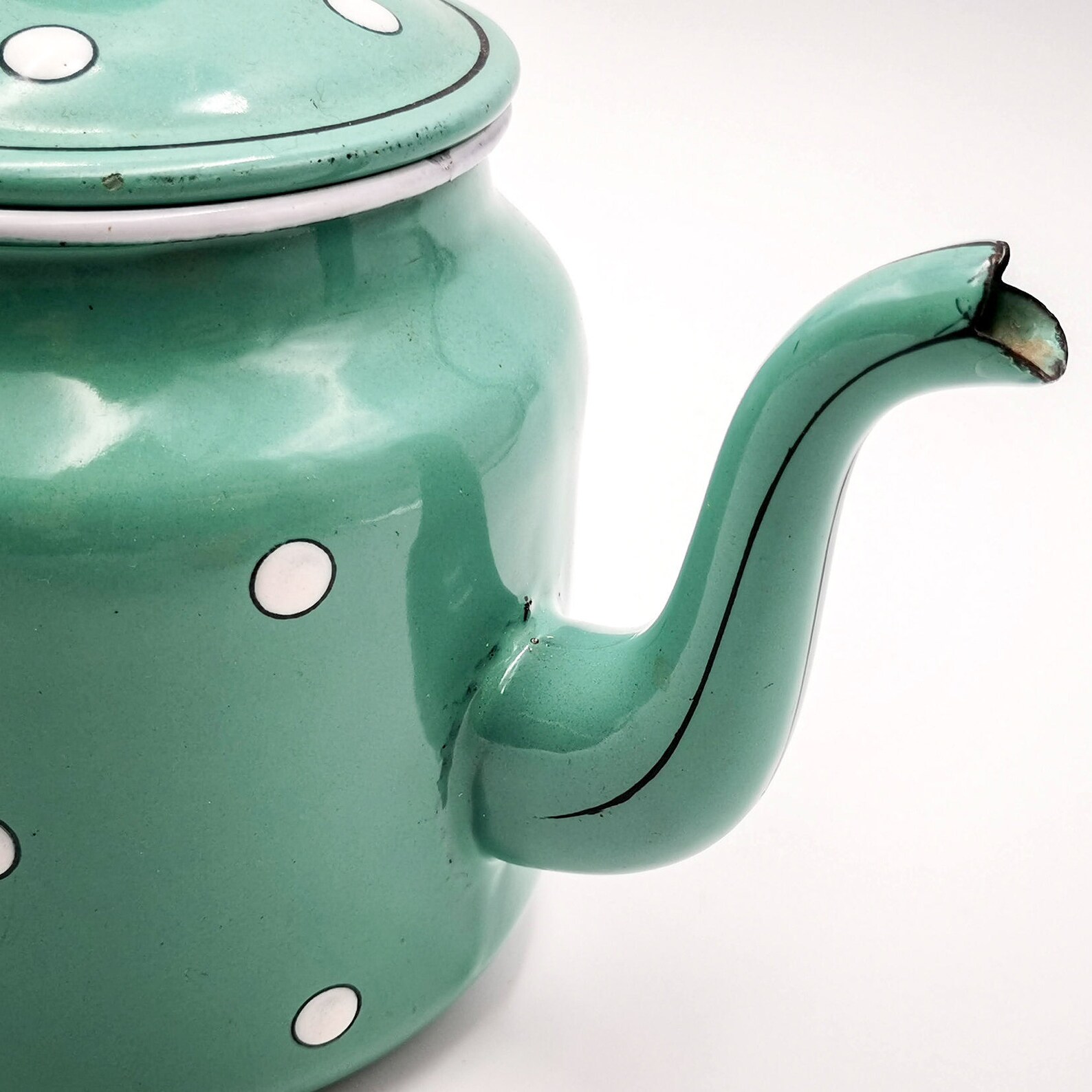 Antique French Enamel Teapot Enameled Teapot Jade Green & - Etsy