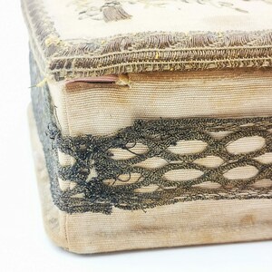 Antique French Jewelry Box, Silk Textile Box, Hand Embroidered ...