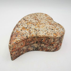 Antique Italian Box, Heart Shape Box, Covered With Marbled Paper, Hand ...
