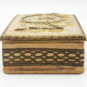 Antique French Jewelry Box, Silk Textile Box, Hand Embroidered ...
