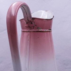 Antique French Pink ENAMELED BODY PITCHER Roses Transfer Decor, Antique ...