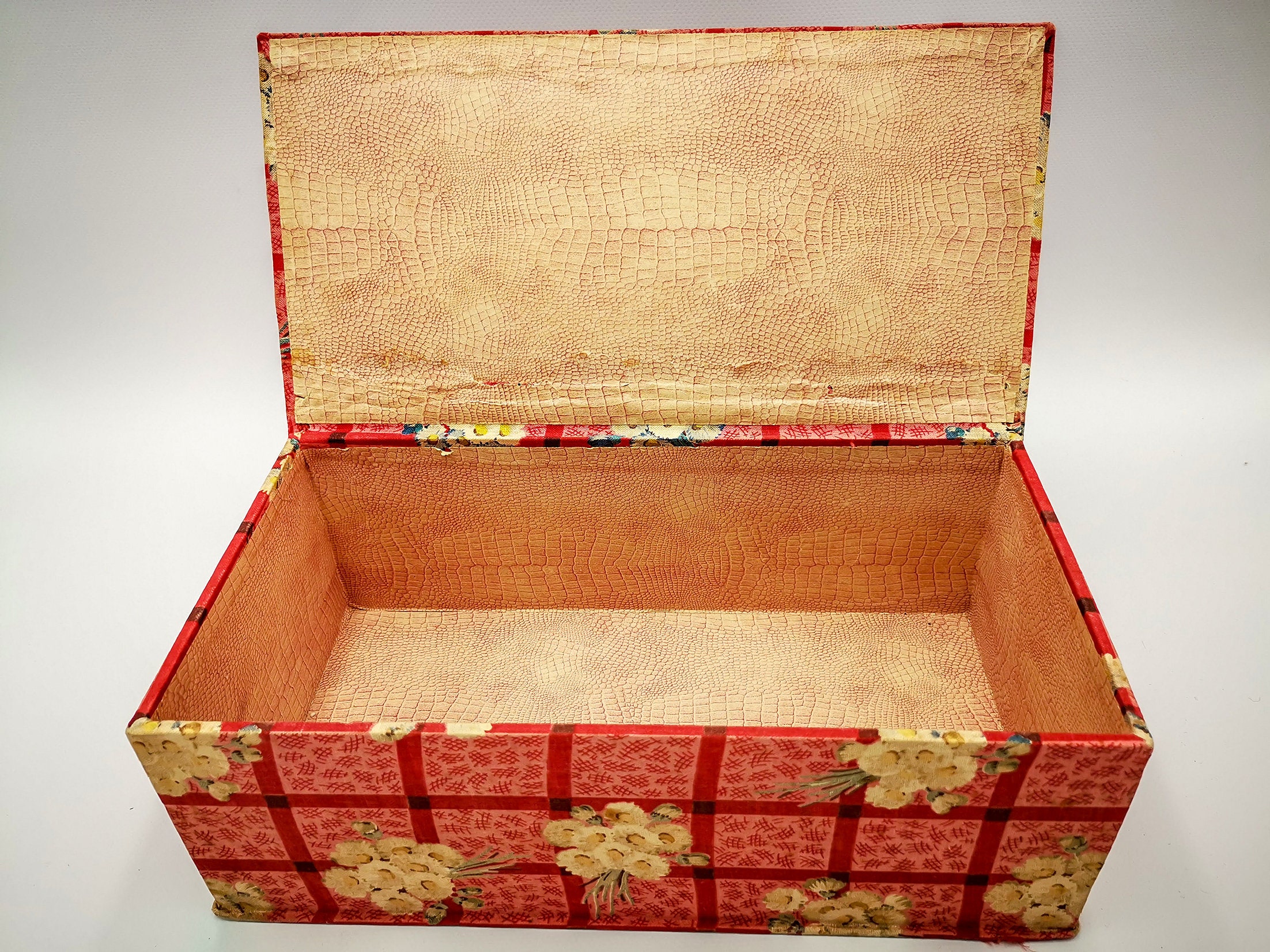 Antique French Fabric Box, Pink Boudoir Decor, Daisy Textile, 1930s - Etsy