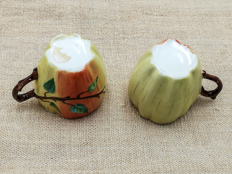 Antique French Bisque Coffee Cups & Saucers Shaped as Apples | Etsy