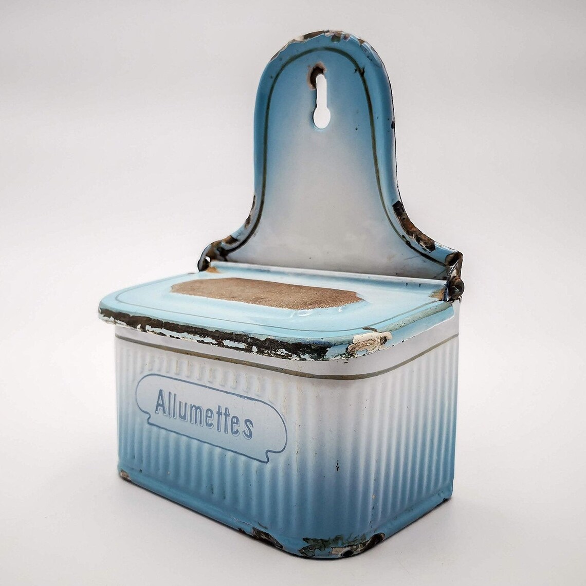 Antique French Enameled Allumettes Match Box Container Light | Etsy