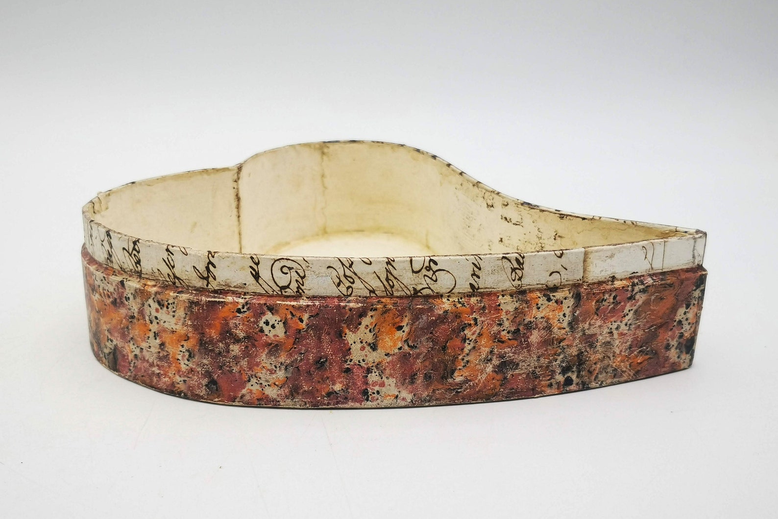 Antique Italian Box Heart Shape Box Covered With Marbled - Etsy