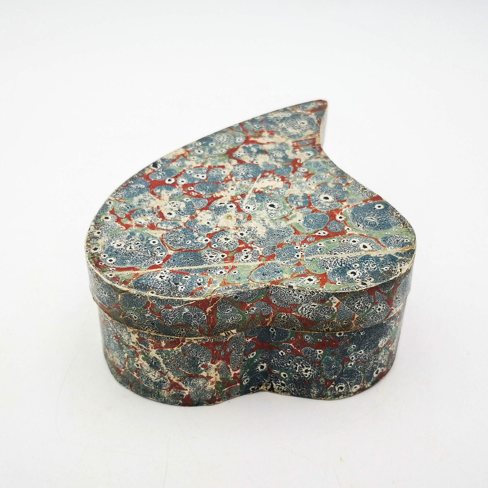 Antique Italian Box Heart Shape Box Covered With Marbled - Etsy