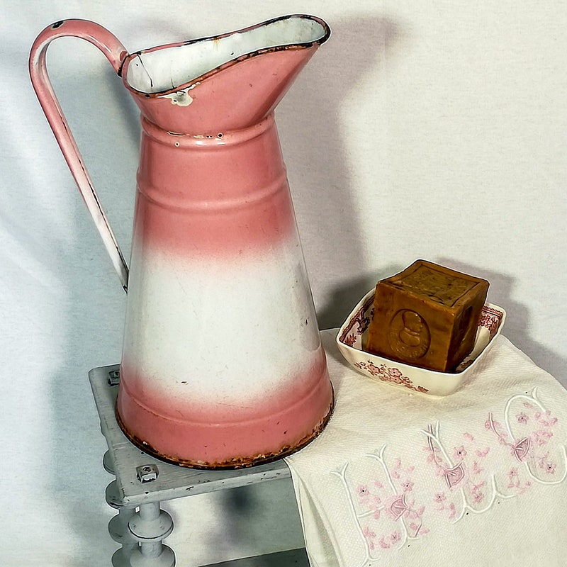 French Enamelware Pitcher - Etsy