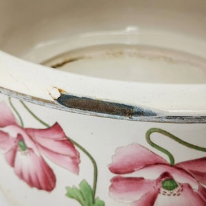 Antique Rare French Enamel Foot Wash Basin, Enamel Foot Wash Basin ...
