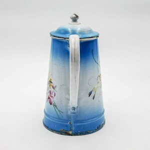 Enameled French COFFEE BIGGIN Shades of Light Blue, Violets, Daffodils ...