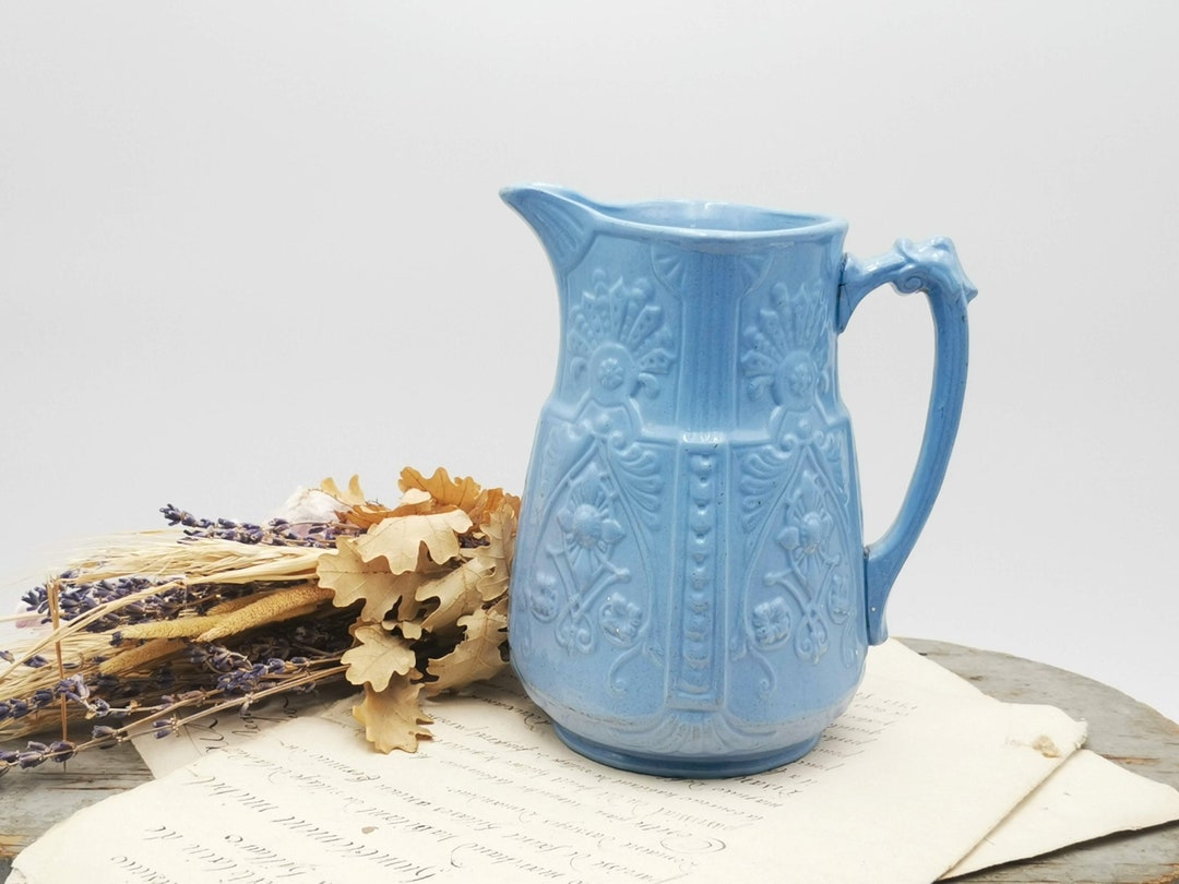 Vintage Dudson England Ceramic Pitcher - Light Blue Jug - Etsy