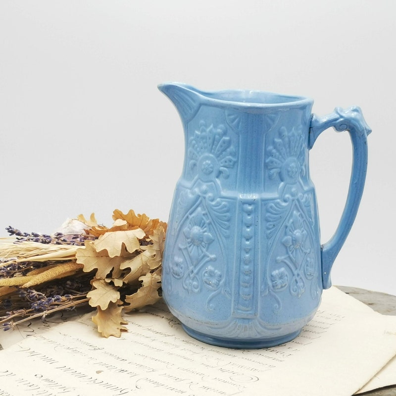 Antique Light Blue Pitcher - Etsy