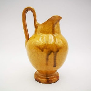 Antique French Pitcher Yellow Glazed Terracotta Pitcher - Etsy