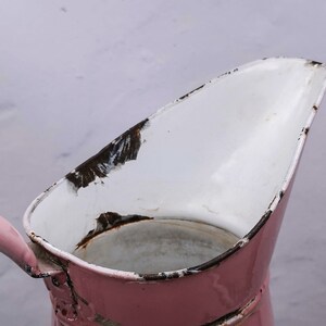 Antique French Pink ENAMELED BODY PITCHER Roses Transfer Decor, Antique ...