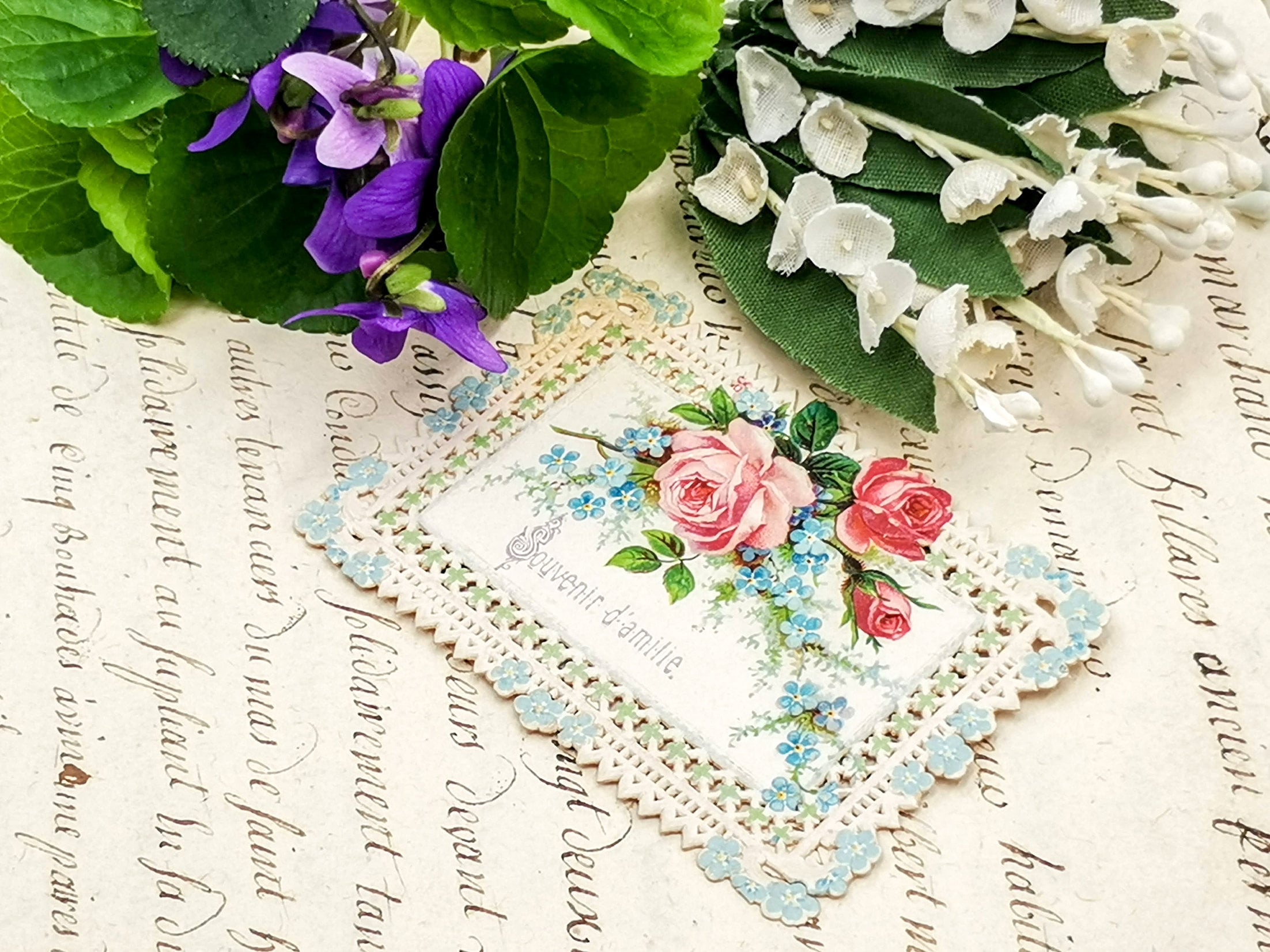 Antique French small size paper lace cards paper lace and die | Etsy