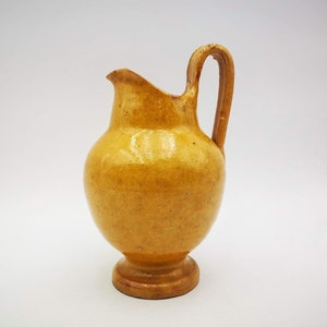 Antique French Pitcher Yellow Glazed Terracotta Pitcher - Etsy