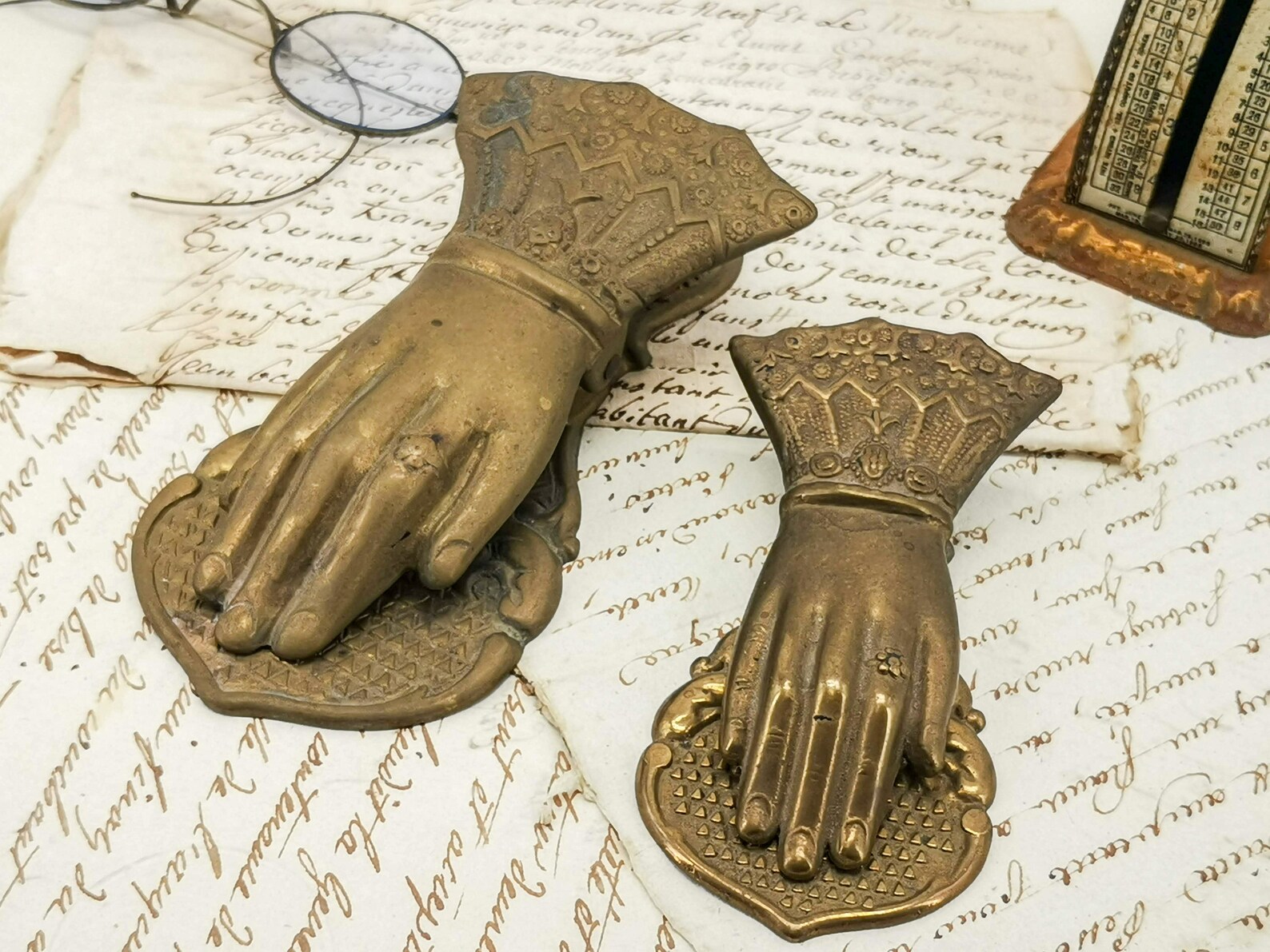 Solid Brass Paper Clip Holder Victorian Hand Shaped Note - Etsy