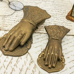 Solid Brass Paper Clip Holder Victorian Hand Shaped Note - Etsy