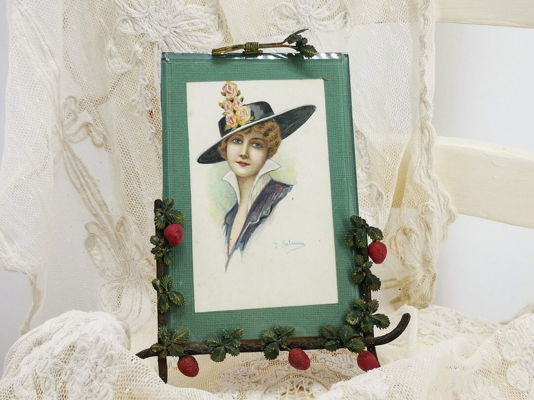 Antique French Photo Frame, Art Nouveau Photo Frame in Brass Metal ...