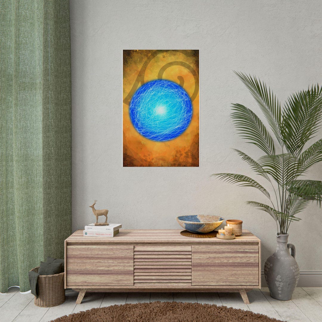 Naruto Rasengan Orb Poster, Uzumaki Clan Wall Art, Anime Energy Decor ...