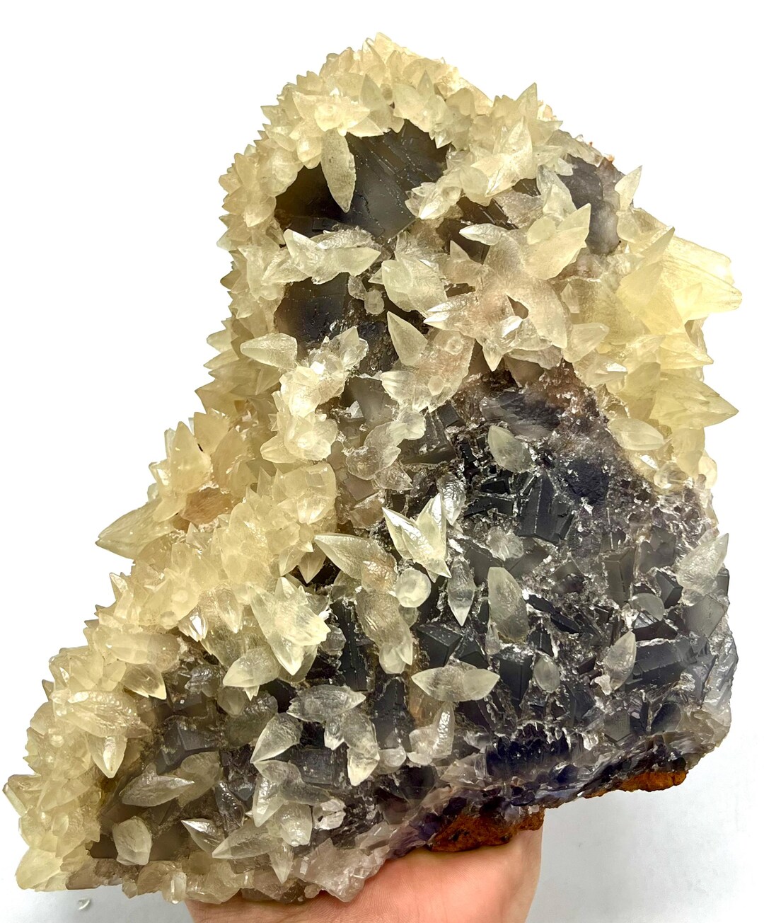 4200:G Unique Natural Blue Line Phantom Cubic FLUORITE With CALCITE ...