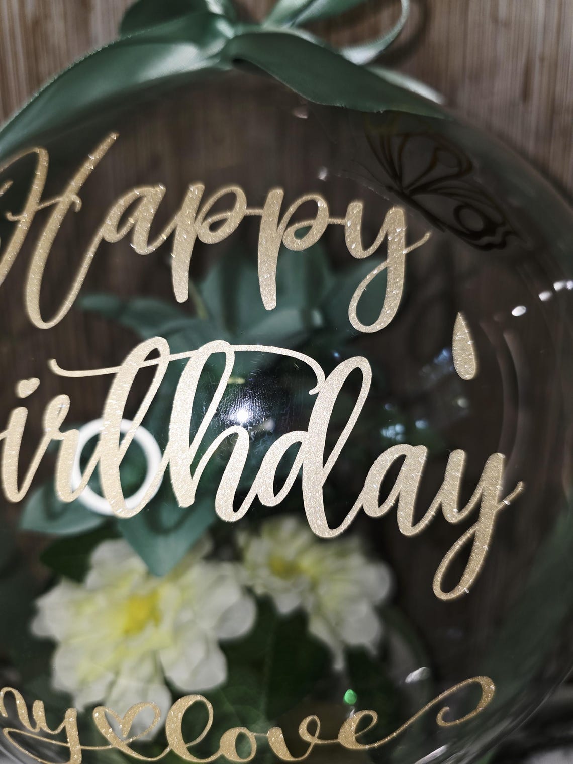 Custom Bubble Balloon With Flowers and Personalized Message Elegant ...
