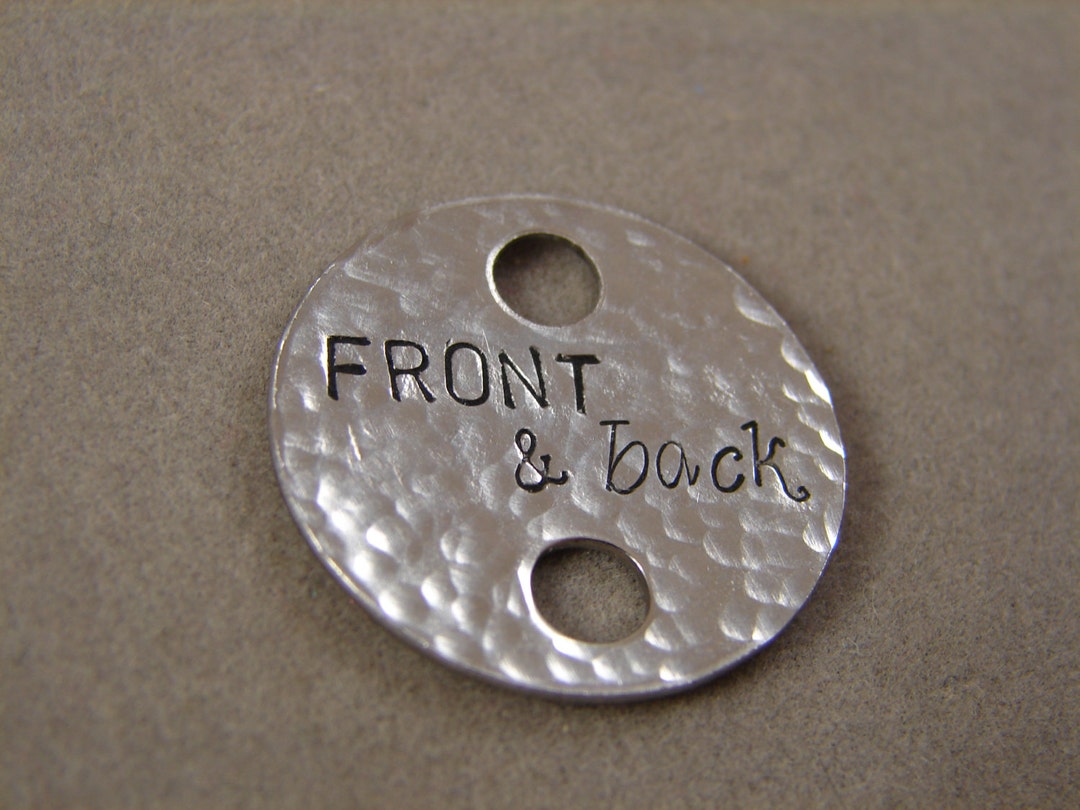 Double Hole Hammered Texture Stainless Steel Tag 1 Inch - Etsy