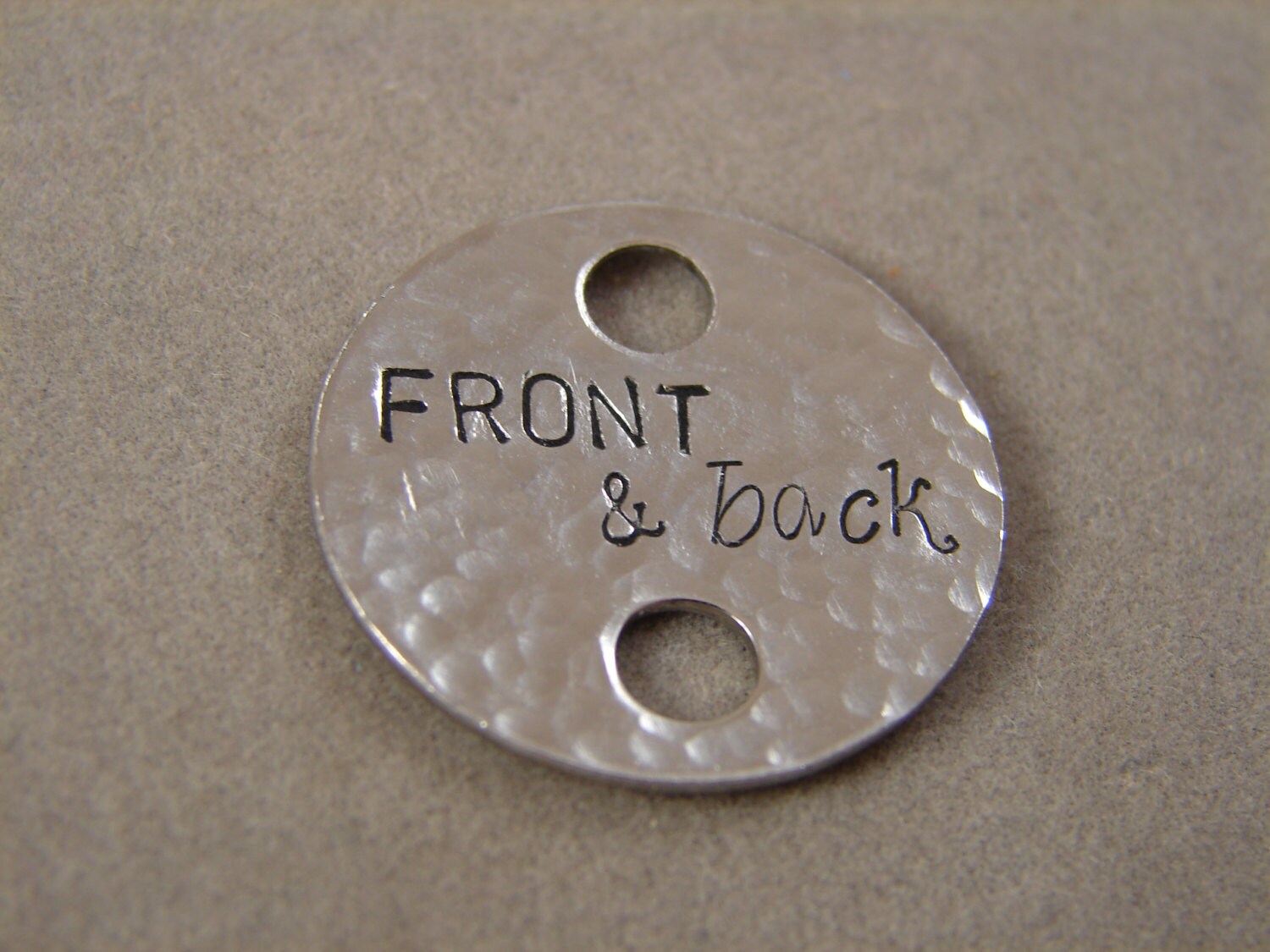 Double Hole Hammered Texture Stainless Steel Tag 1 Inch - Etsy