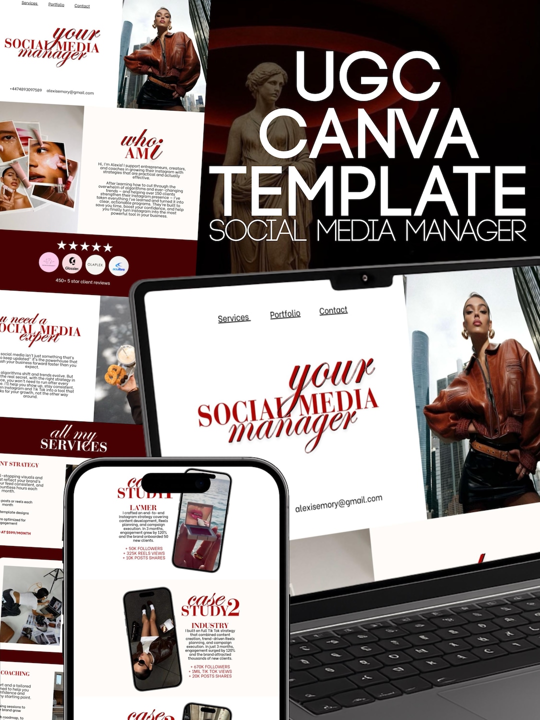 Social Media Manager & UGC Creator Portfolio Website (canva) - Etsy